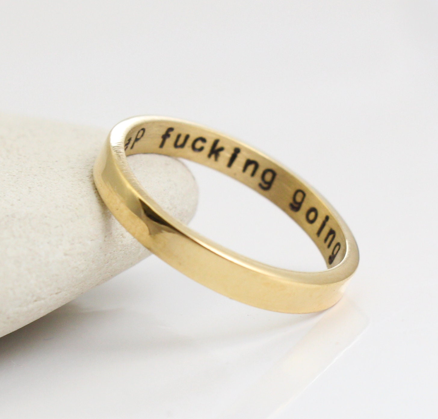 Keep Fucking Going Stainless Steel Inspirational Ring | Etsy