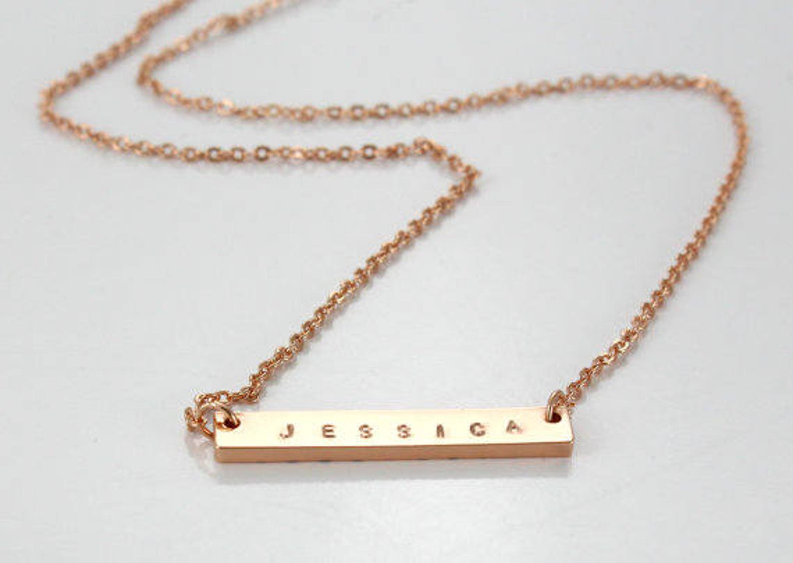 Personalized Name Necklace Rose Gold Silver Gold Rose Gold Bar - Etsy
