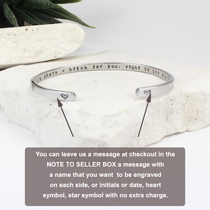 Funny Best Friend Gift, BFF Bracelet, Besties Cuff, Made of Stainless ...