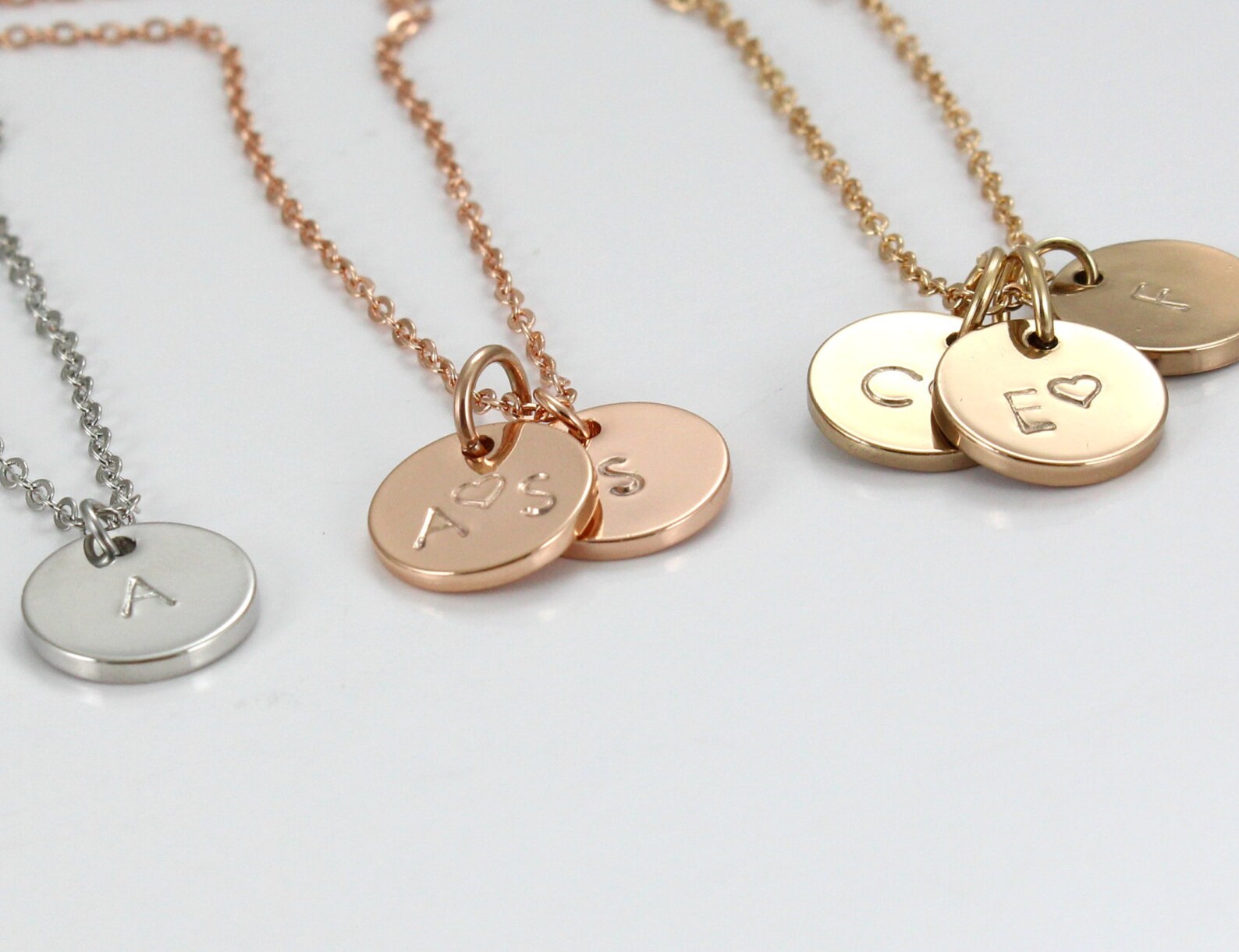 Engraved Disc Initials Pendant up to 3 Letters Gold Disc | Etsy