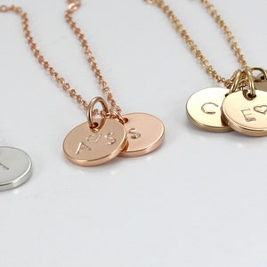 Engraved Disc - Initials Pendant - up to 3 Letters - Gold Disc Necklace ...