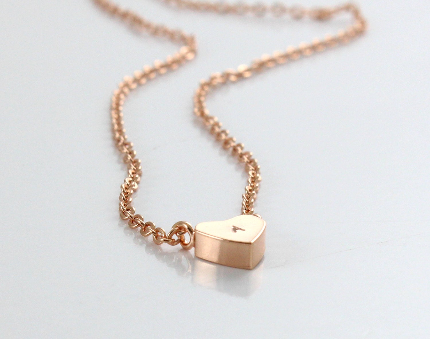 Custom Tiny Heart Necklace Personalized Pendant Initial | Etsy