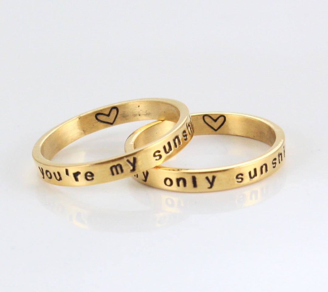 Personalized Couple Rings – Stainless Steel Promise & Engagement Bands ...
