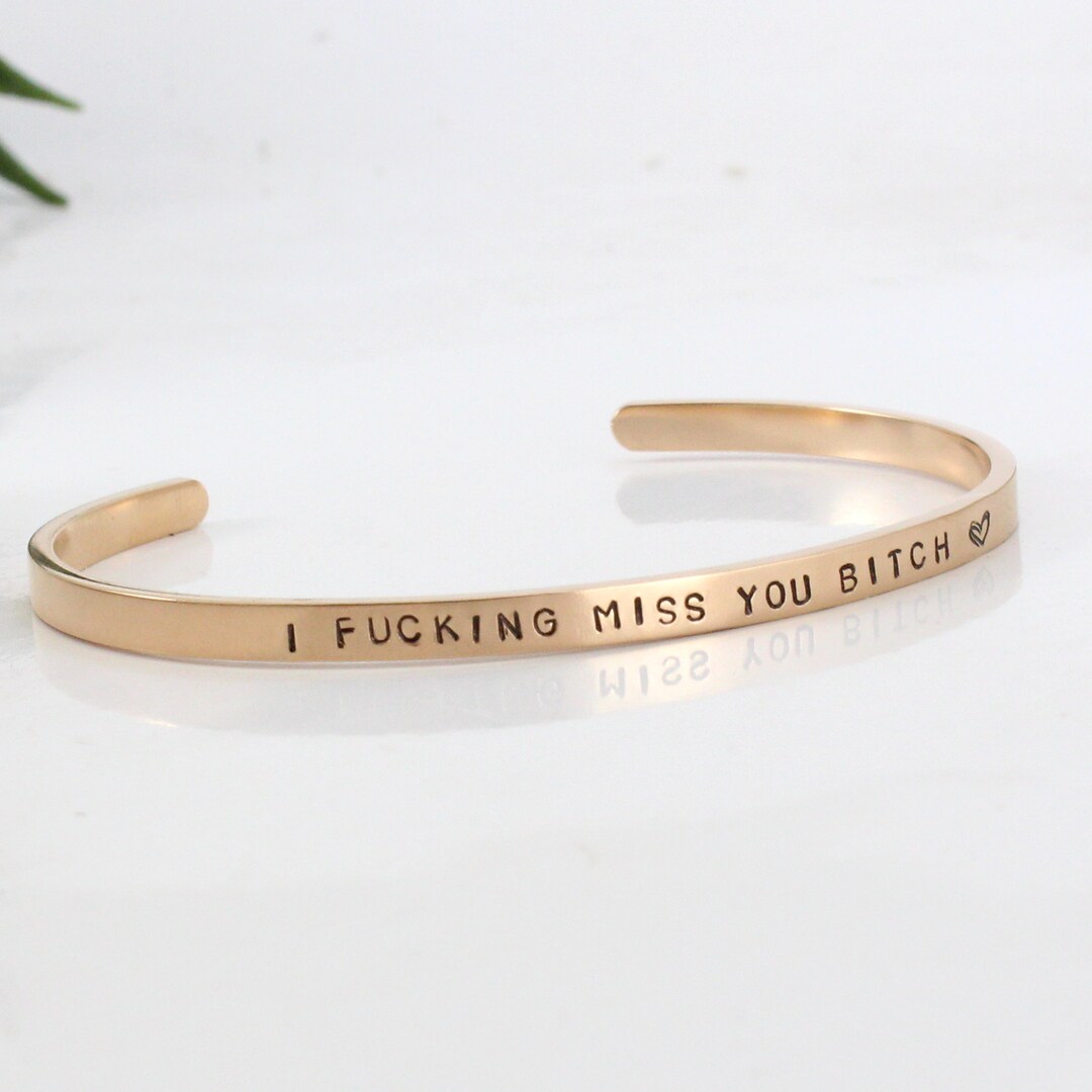 Funny Engraved Cuff Bracelet: Stainless Steel Bff Jewelry - Etsy