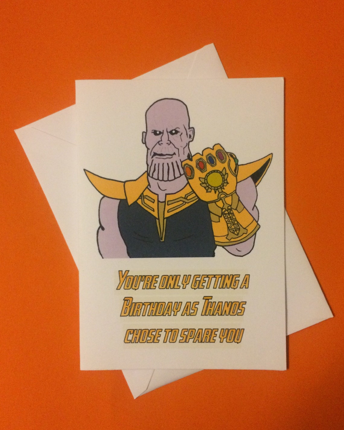 Thanos Marvel Birthday Greetings Card the Avengers Infinity - Etsy