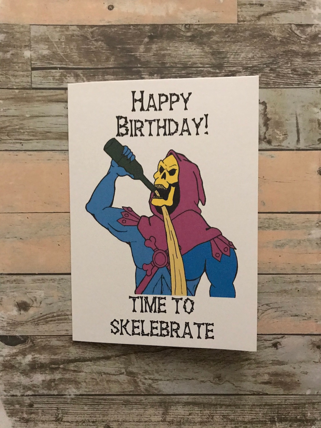 Skeletor He-man Funny Geeky 80's TV Cartoon Reference Birthday 5x7 Inch ...