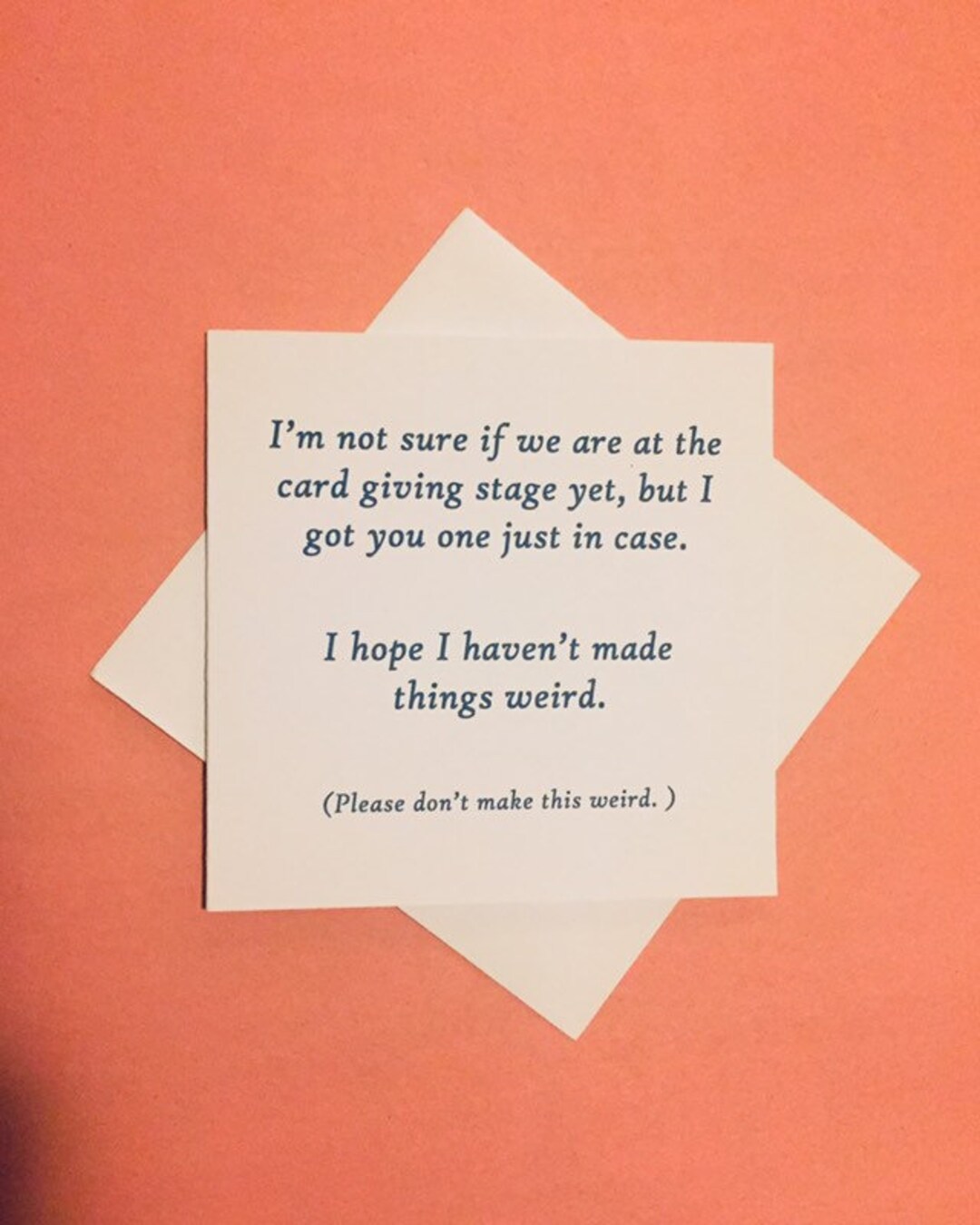 Funny Awkward "too Soon" Birthday, Anniversary or Valentine's 6x6 Inch ...