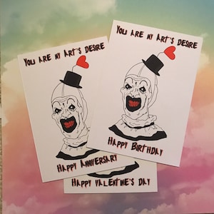 Terrifier Horror Film Art the Clown Birthday Valentine Anniversary ...