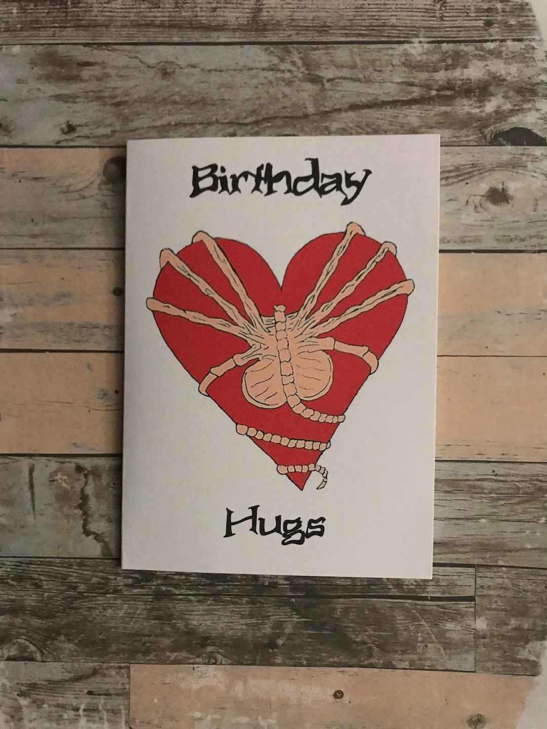 Alien Aliens Film Face Hugger on a Heart Funny Geeky Horror Film ...