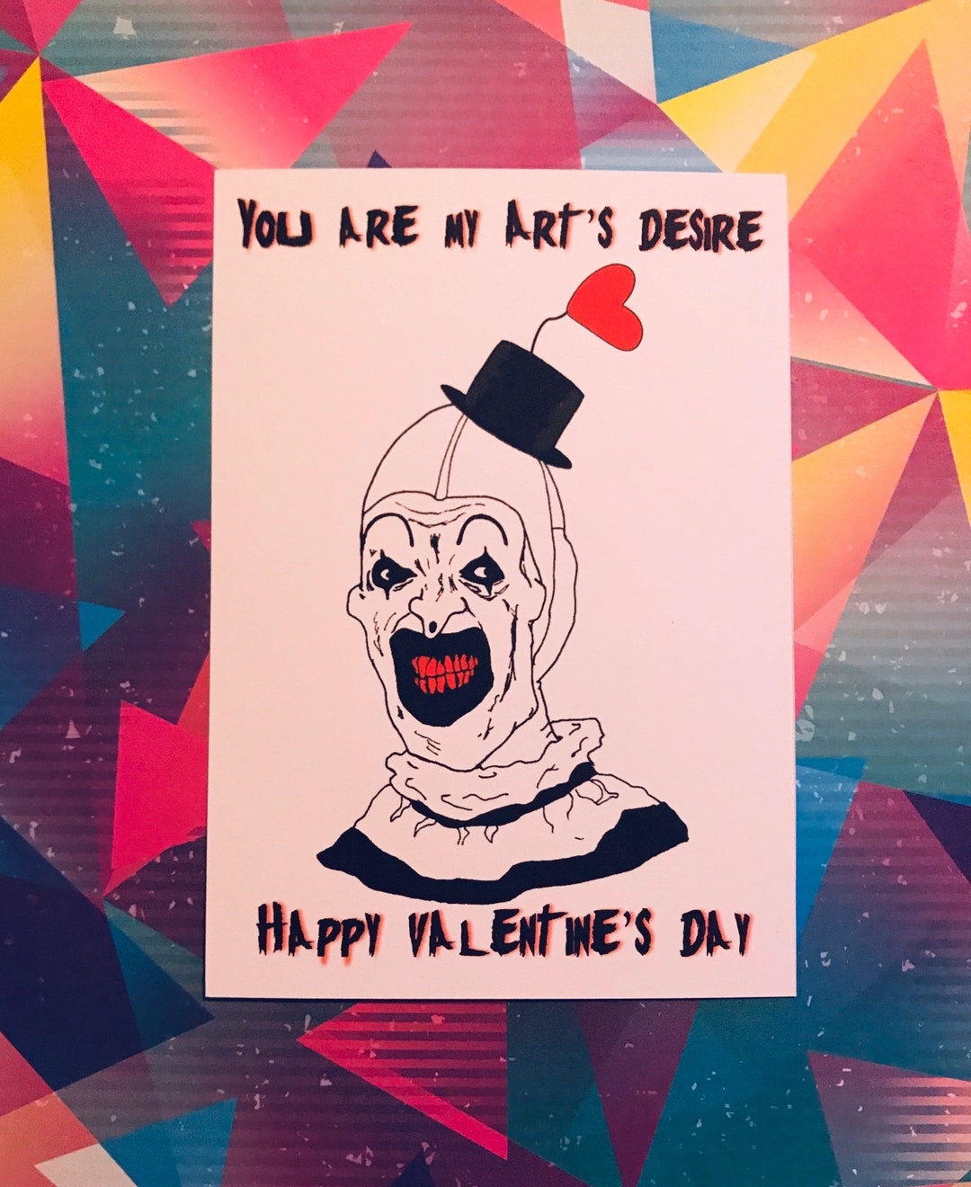 Terrifier Horror Film Art the Clown Birthday Valentine Anniversary ...