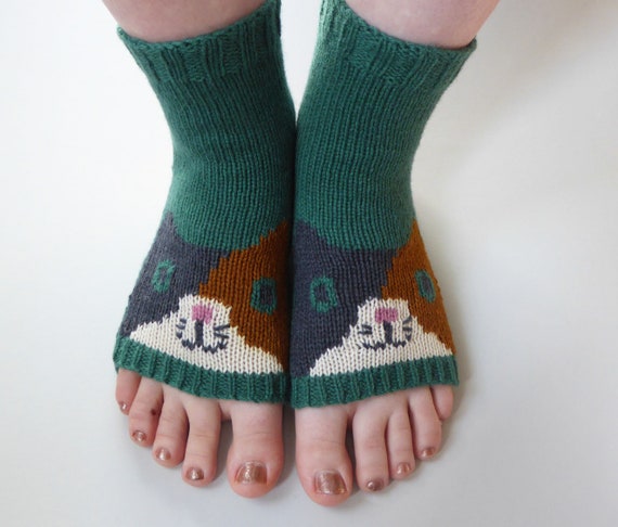 Yoga Socks Toeless With Calico Cat Design Dance Socks Sandal | Etsy