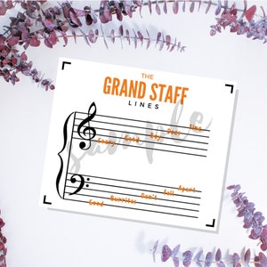 Grand Staff Lines and Spaces, Treble Clef and Bass Clef Notes, Learning ...