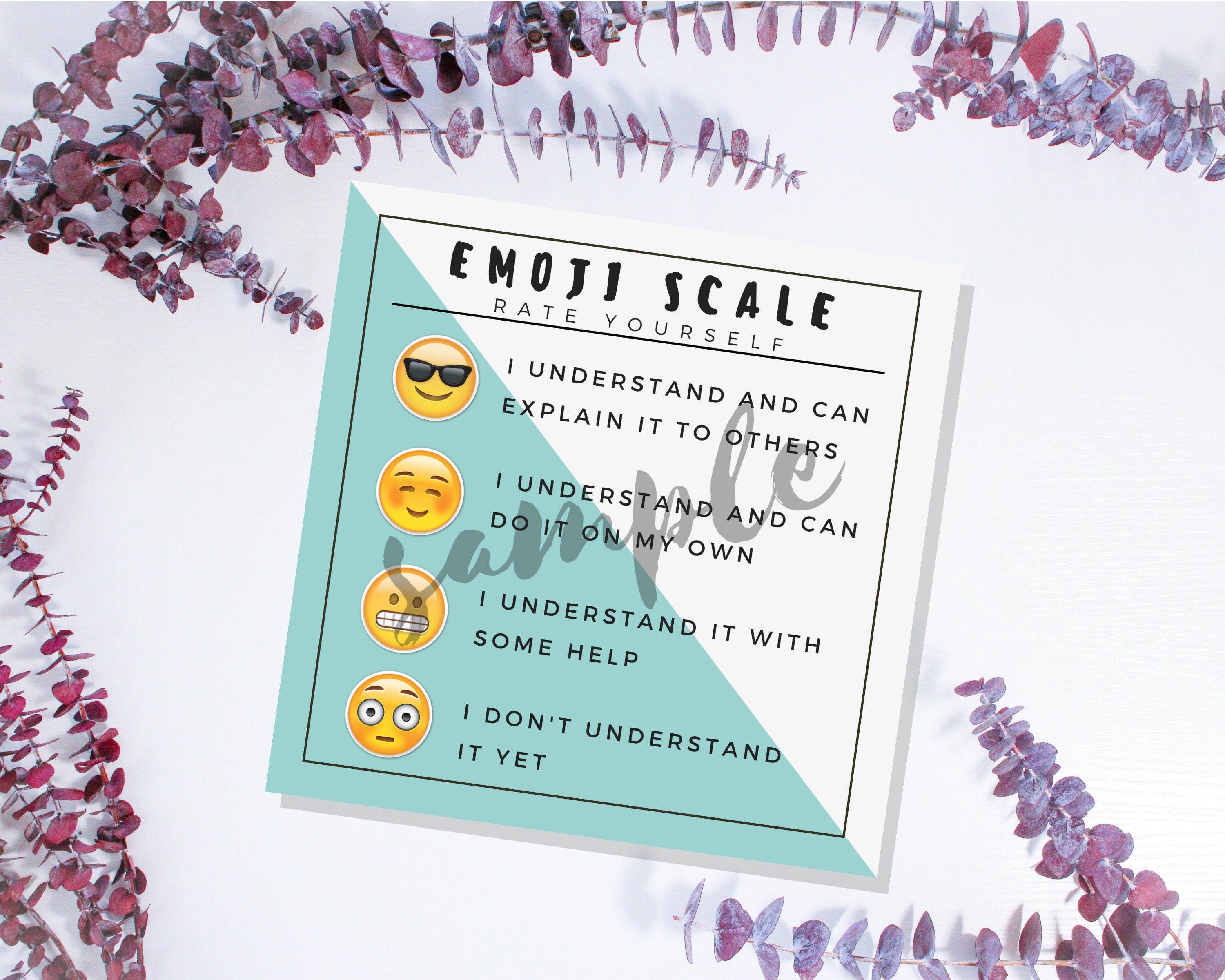 Classroom Poster Emoji Scale Rate Yourself Student - Etsy
