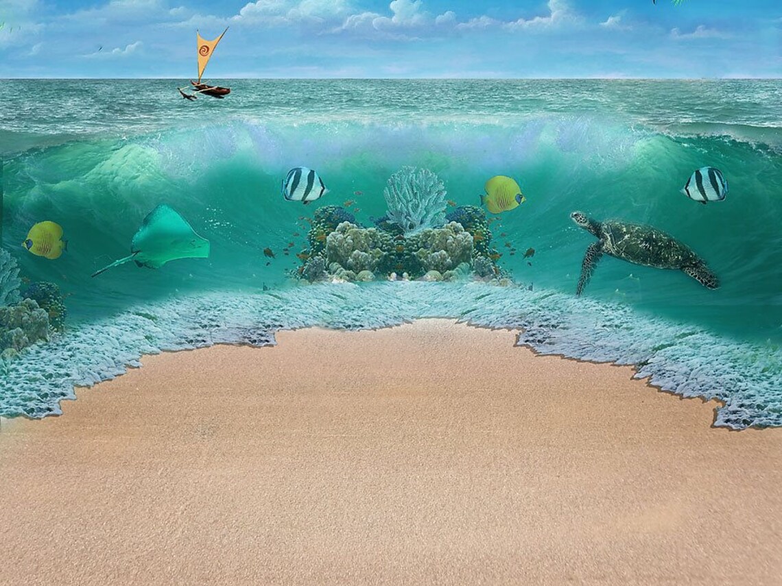 Moana Inspired Digital Backdrop - Etsy