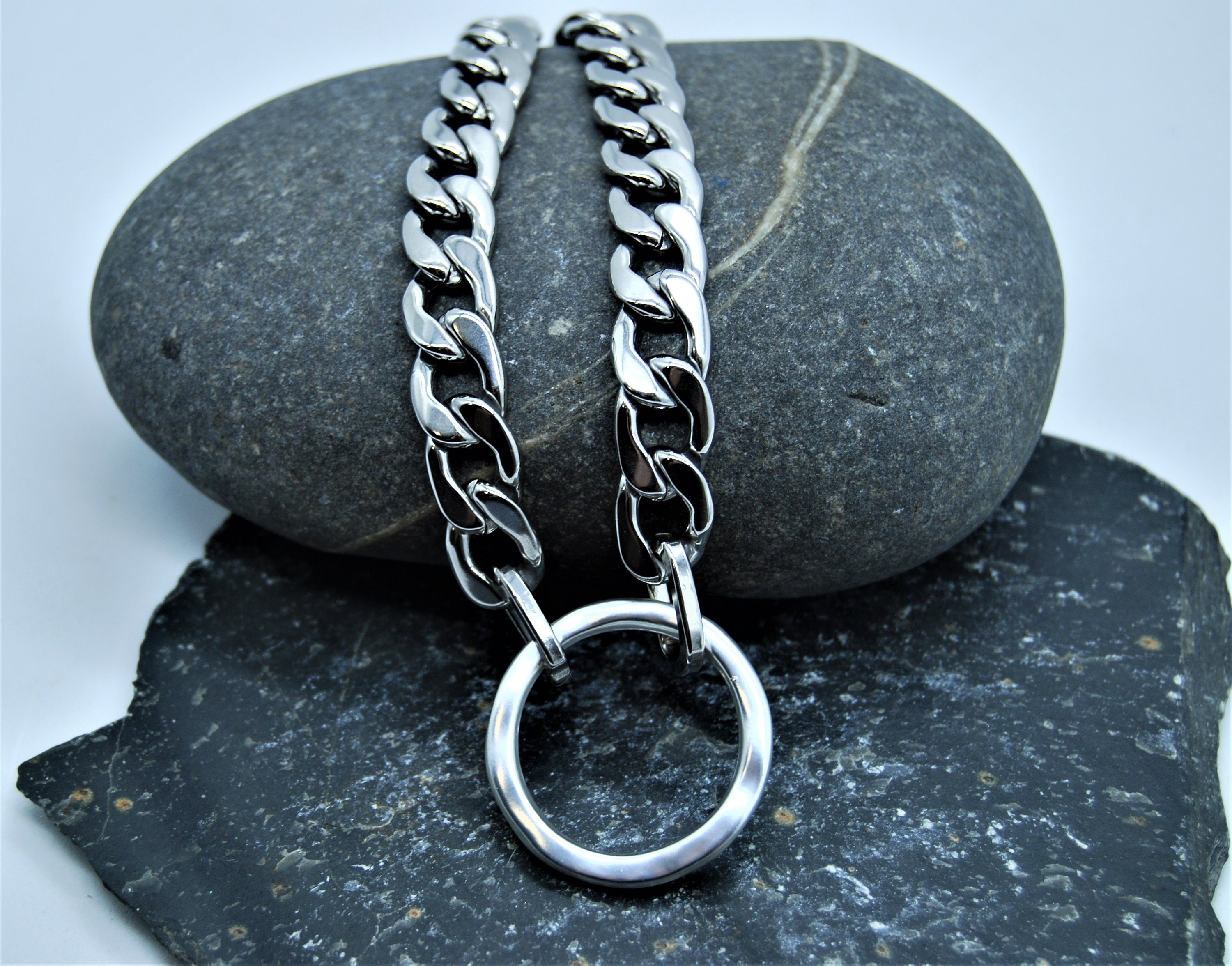 Stainless Steel Heavy Curb Chain Necklace Chunky Statement | Etsy