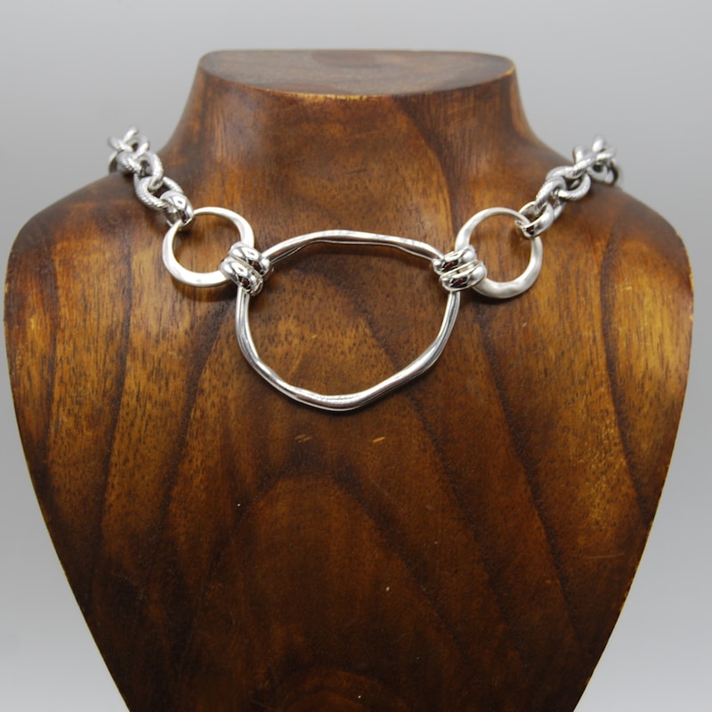 Chunky Silver Necklace - Etsy