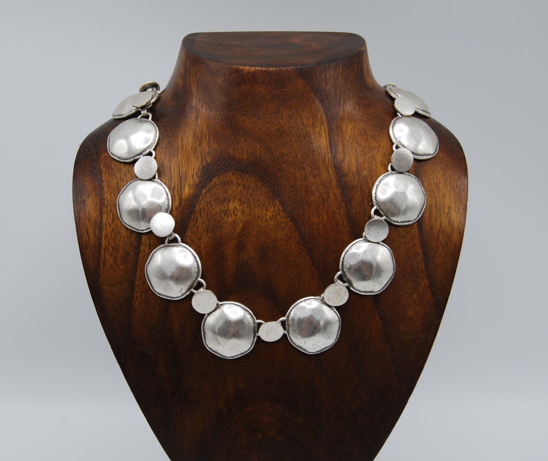 Statement Silver Plate Circle Necklace, Statement Pendant - Etsy Australia