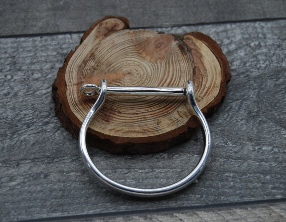 Silver Cuff Bangle Silver Bracelet Gift for Her Solid Silver Bracelet Screw in Cuff Bracelet Horseshoe Bangle Silver Stacking Bangle