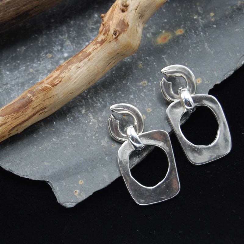 Silver Earrings - Etsy UK
