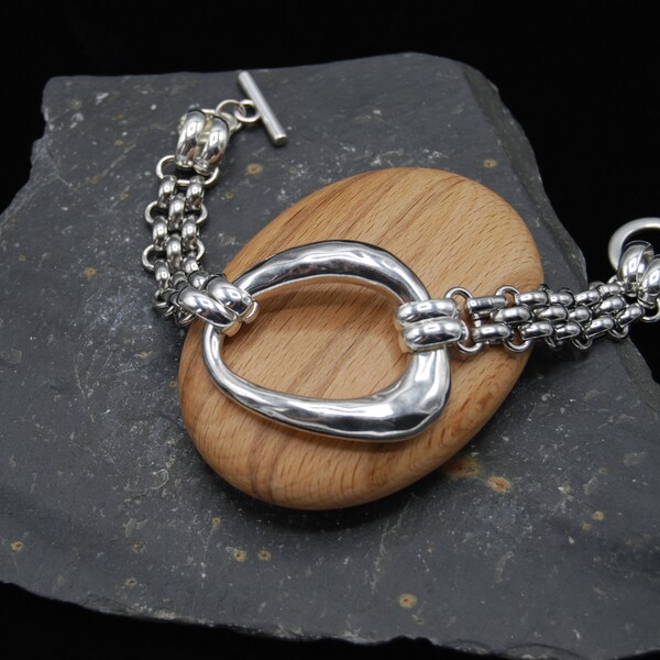 Chunky Sterling Silver Bracelet - Etsy