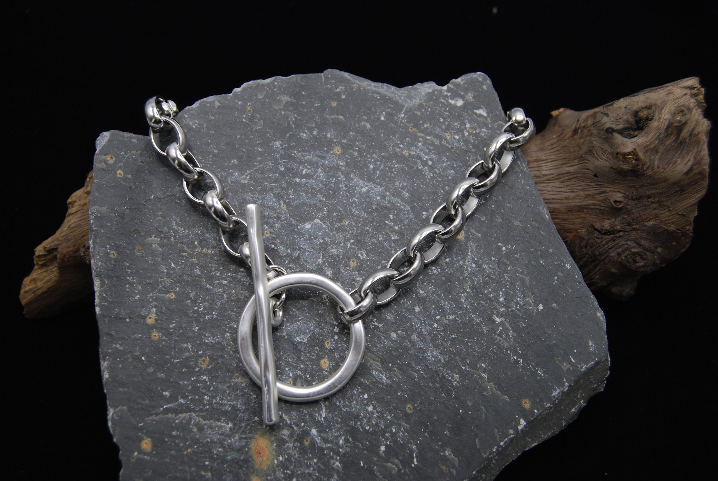 Toggle Clasp Stainless Steel Oval Rolo Chain Silver Toggle - Etsy UK