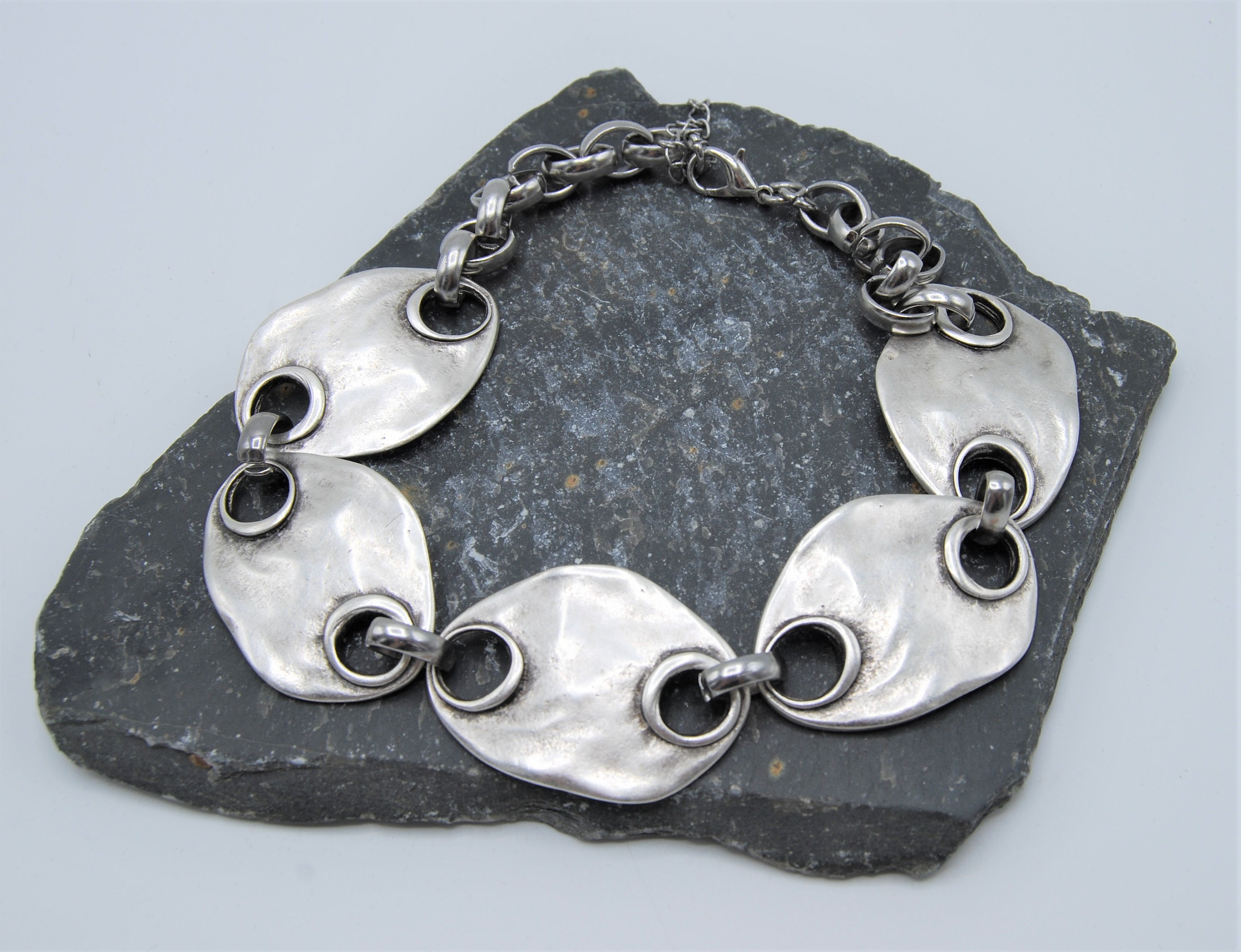 Silver Statement Necklace Chunky Silver Necklace Silver - Etsy