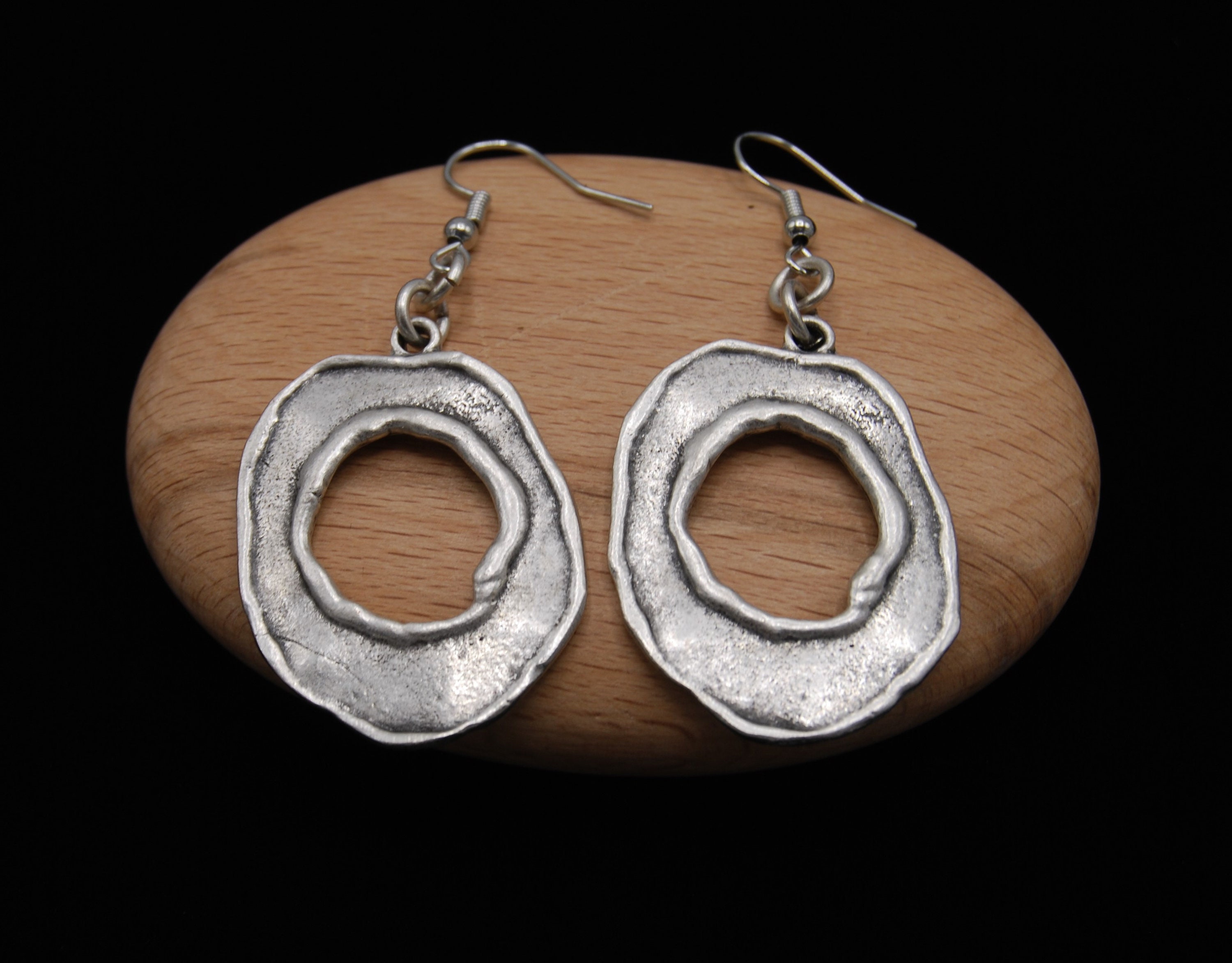 Antique Silver Abstract Silver Earrings Silver Statement | Etsy