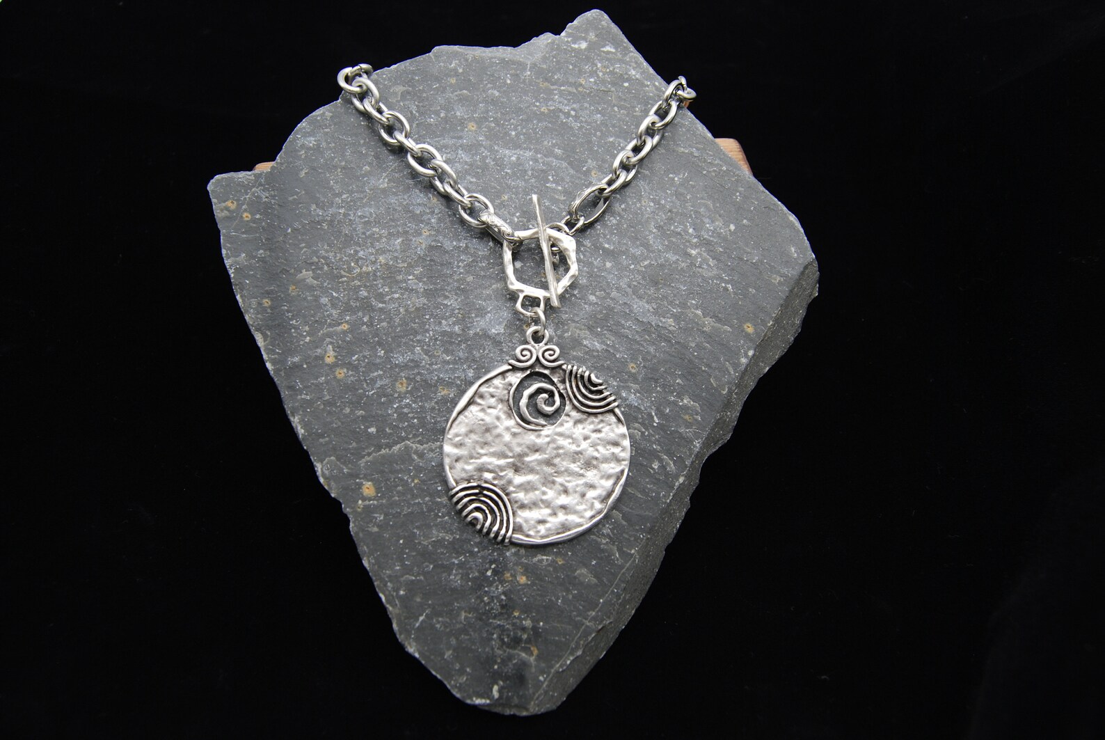 Antique Silver Large Pendant Statement Silver Necklace - Etsy