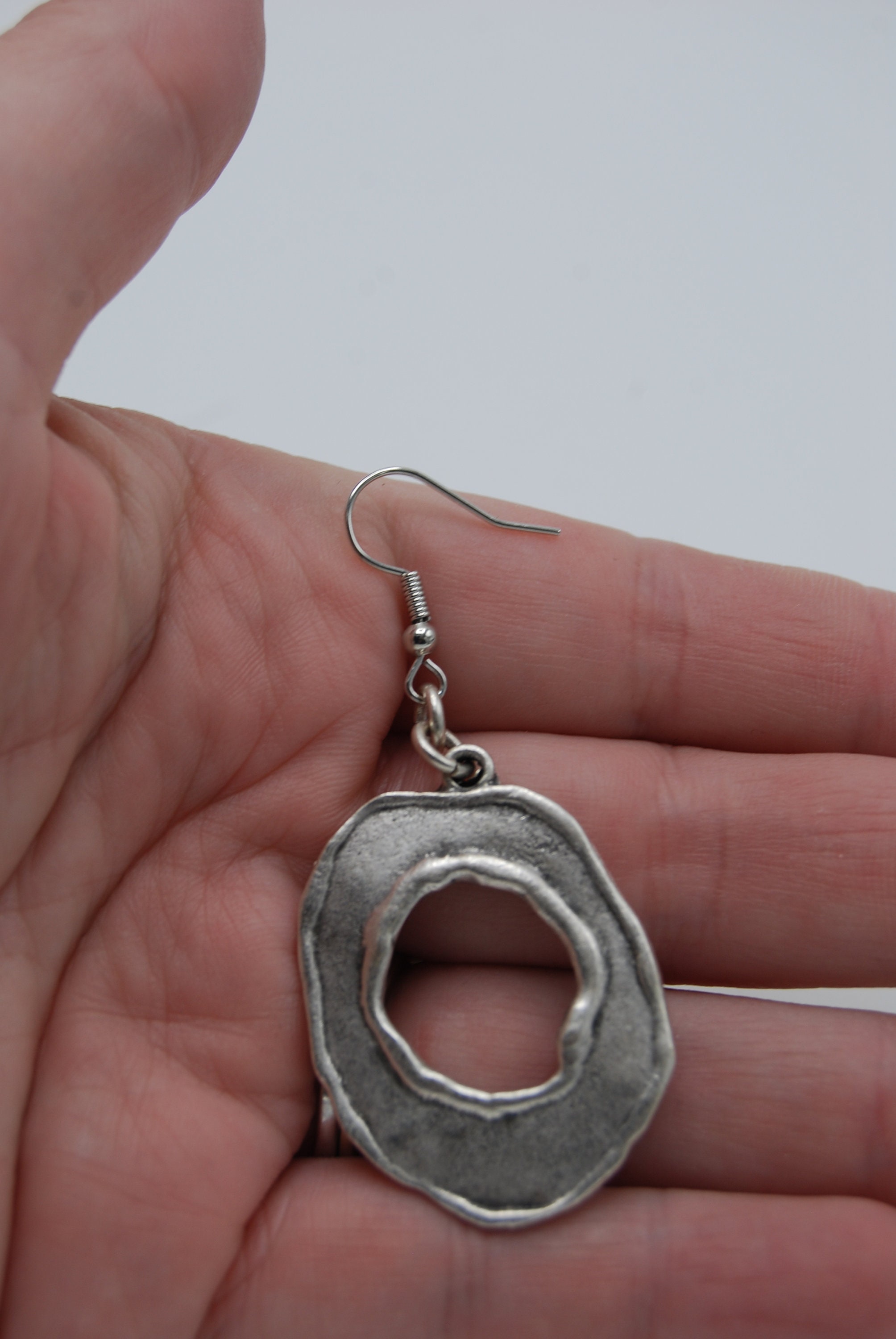 Antique Silver Abstract Silver Earrings Silver Statement | Etsy