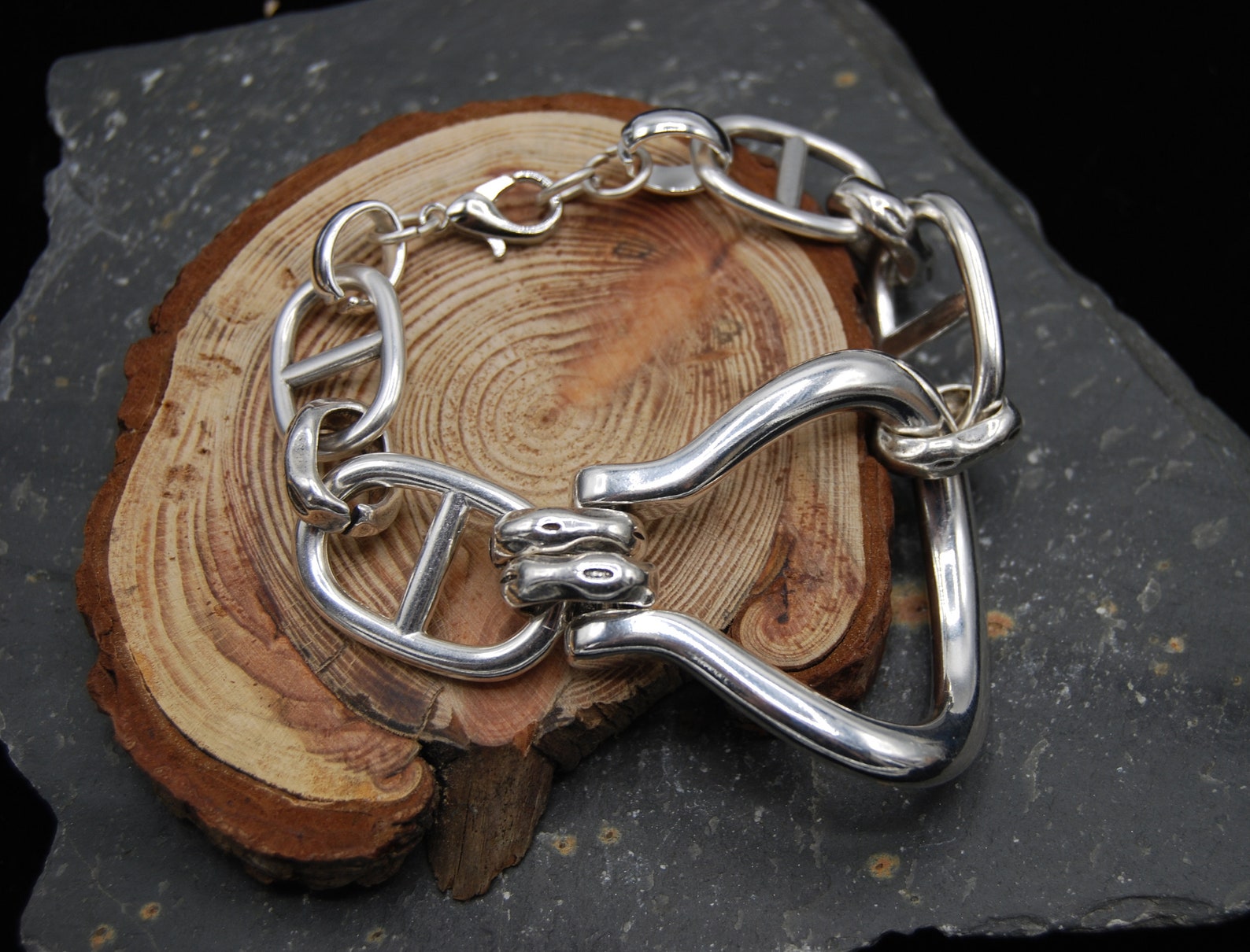 Statement Silver Bracelet Silver Large Link Bracelet Chunky - Etsy