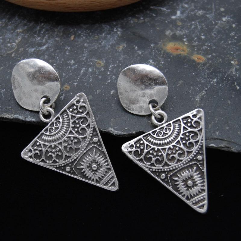 Triangle Earrings - Etsy