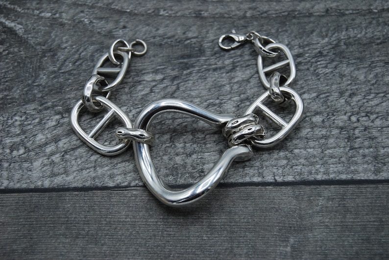 Statement Silver Bracelet Silver Large Link Bracelet Chunky - Etsy