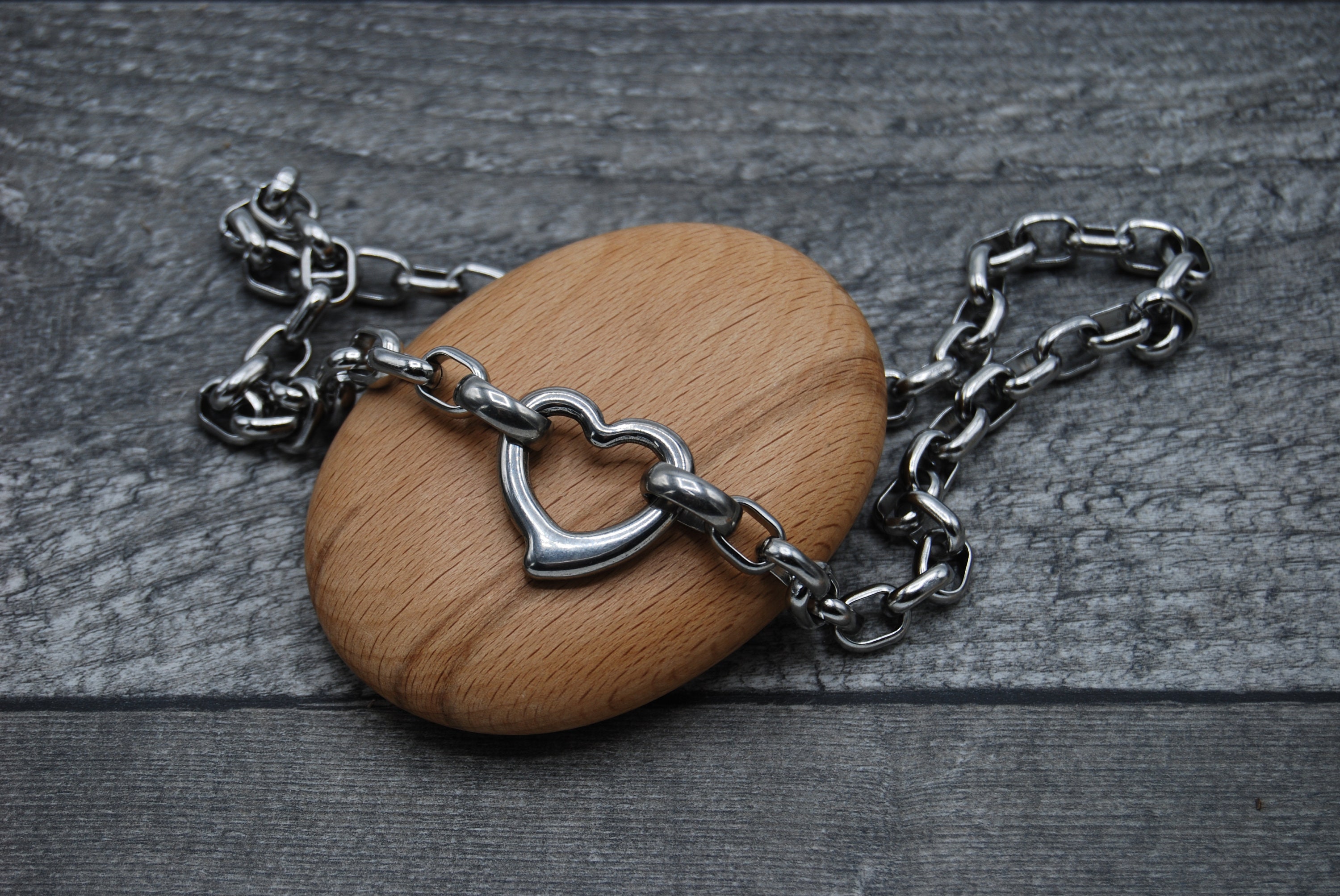 Stainless Steel Heart Necklace Solid Silver Heart Pendant - Etsy