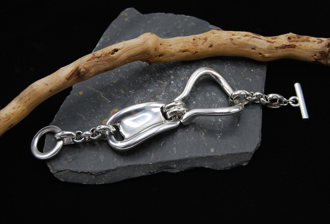 Statement Silver Bracelet Silver Large Link Bracelet Chunky | Etsy