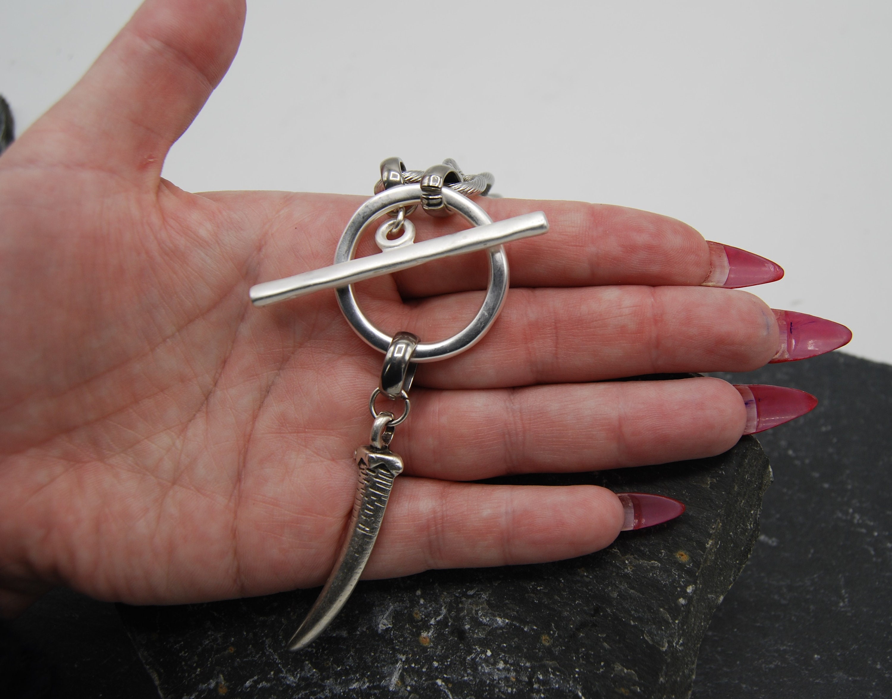 Stainless Steel Toggle Clasp Chain Statement Silver Twisted | Etsy