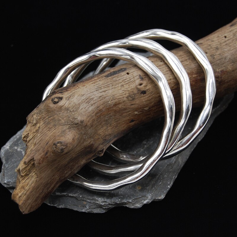 Heavy Silver Bangle - Etsy