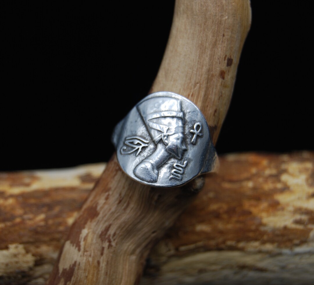 Silver Nefertiti Ring, Silver Adjustable Ring, Silver Egyptian Ring ...
