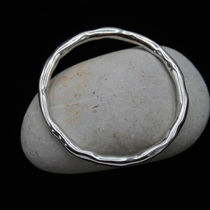 Heavy Silver Bangle, Silver Stacking Bangle, Irregular Shaped Silver ...