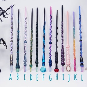 Witch Fairy Wands Wand Crystal Black and Pastel Magic Wand | Etsy