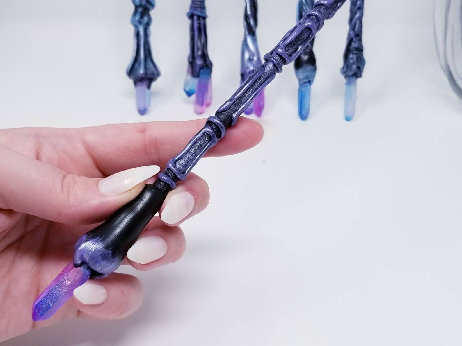 Witch Fairy Wands Wand Crystal Black and Pastel Magic Wand | Etsy