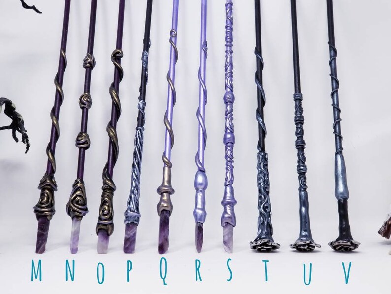 Witch Fairy Wands Wand Crystal Black and Pastel Magic Wand | Etsy