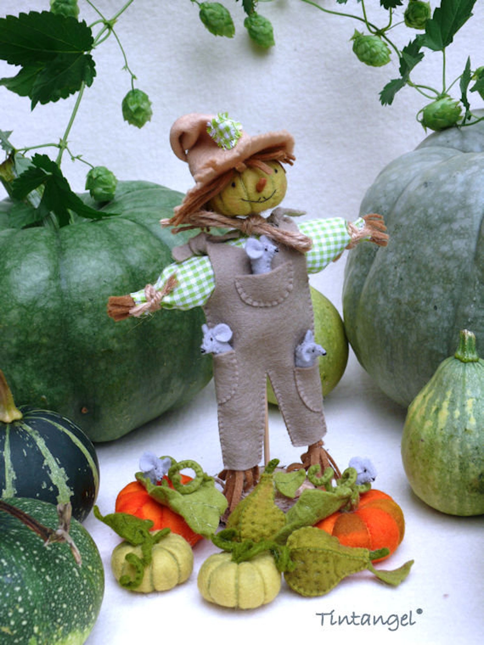 Scarecrow With Pumpkins PDF Felt Pattern Instant Download - Etsy
