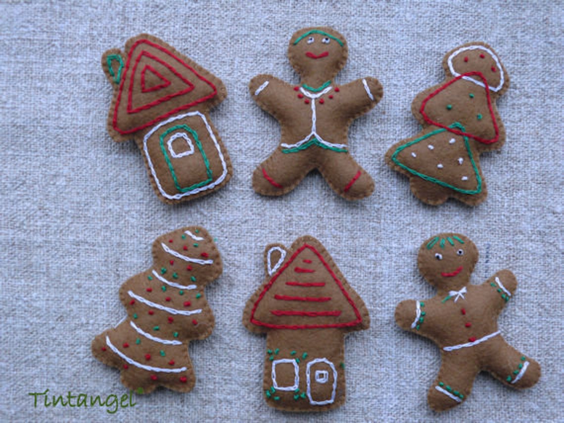 Felt Gingerbread Cookies Pattern - Hand Sewing -PDF -instant Download ...