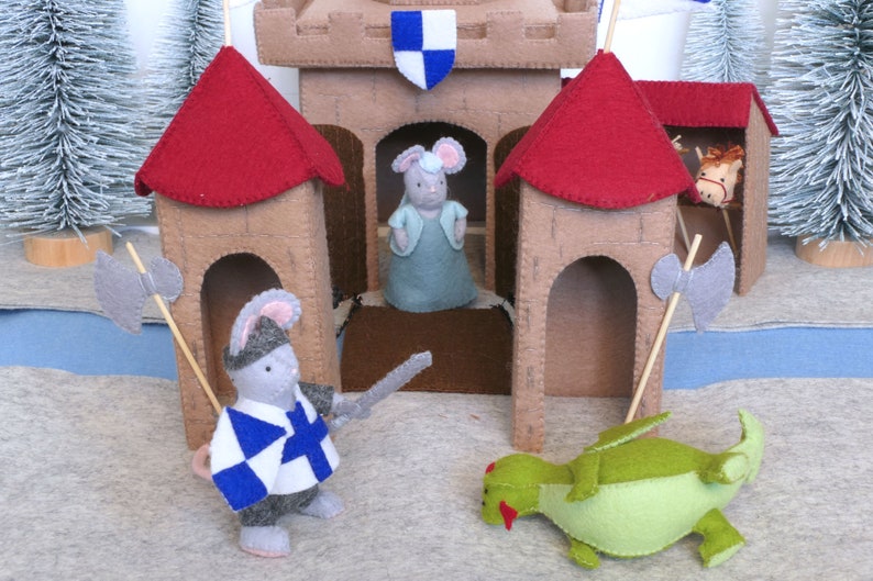 Felt Castle Sewing Pattern – Medieval Playset With Dragon (PDF Pattern ...