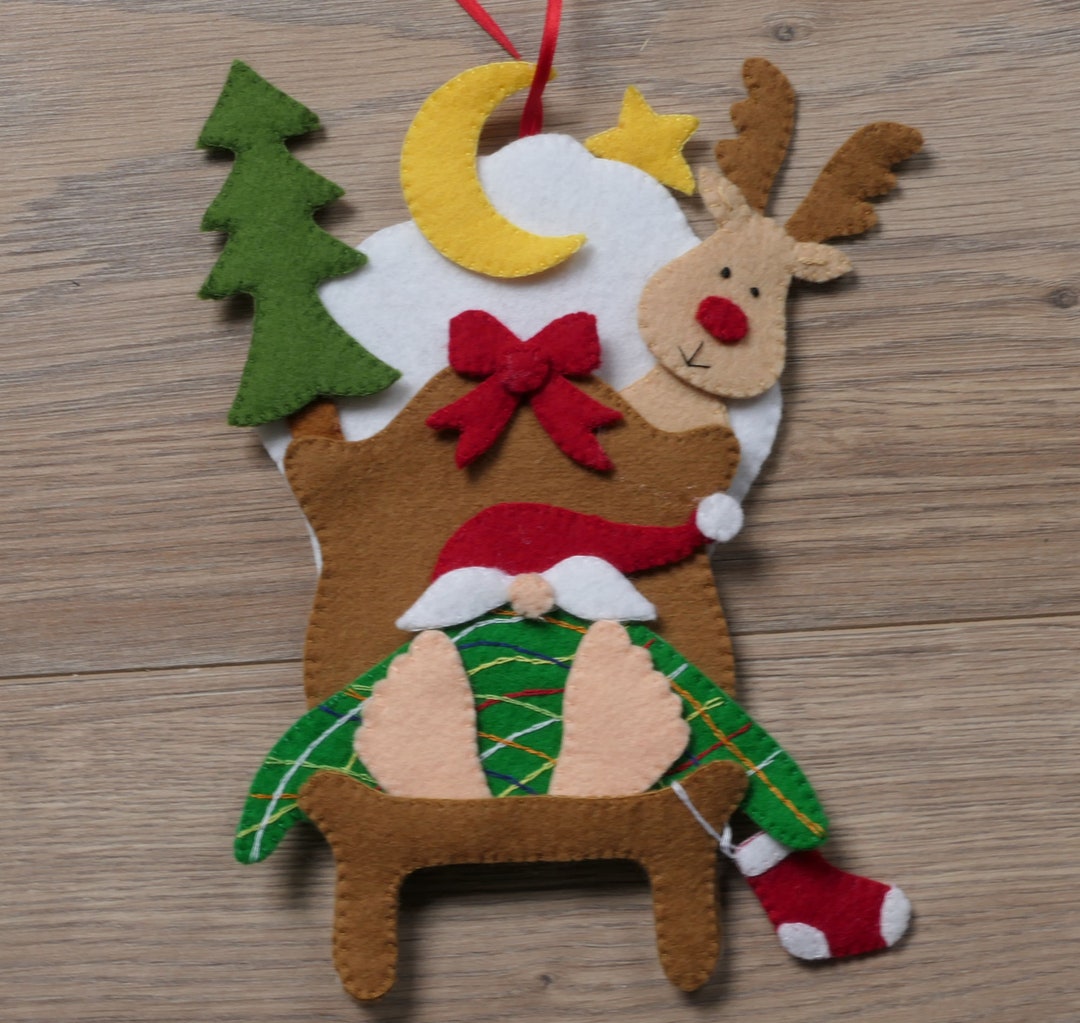 Goodnight Santa Christmas Ornament Pattern - PDF - Felt Craft Project ...