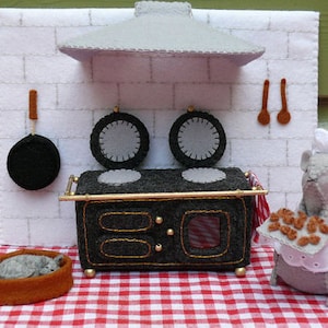 Kitchen Sewing Pattern - Kitchen With Mouse - Felt Craft Project - Toy ...