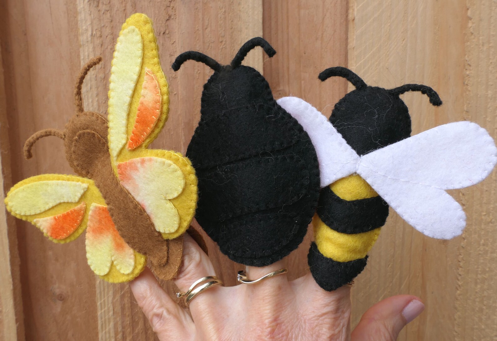 Finger Puppets Three Insects PDF Pattern Instant - Etsy