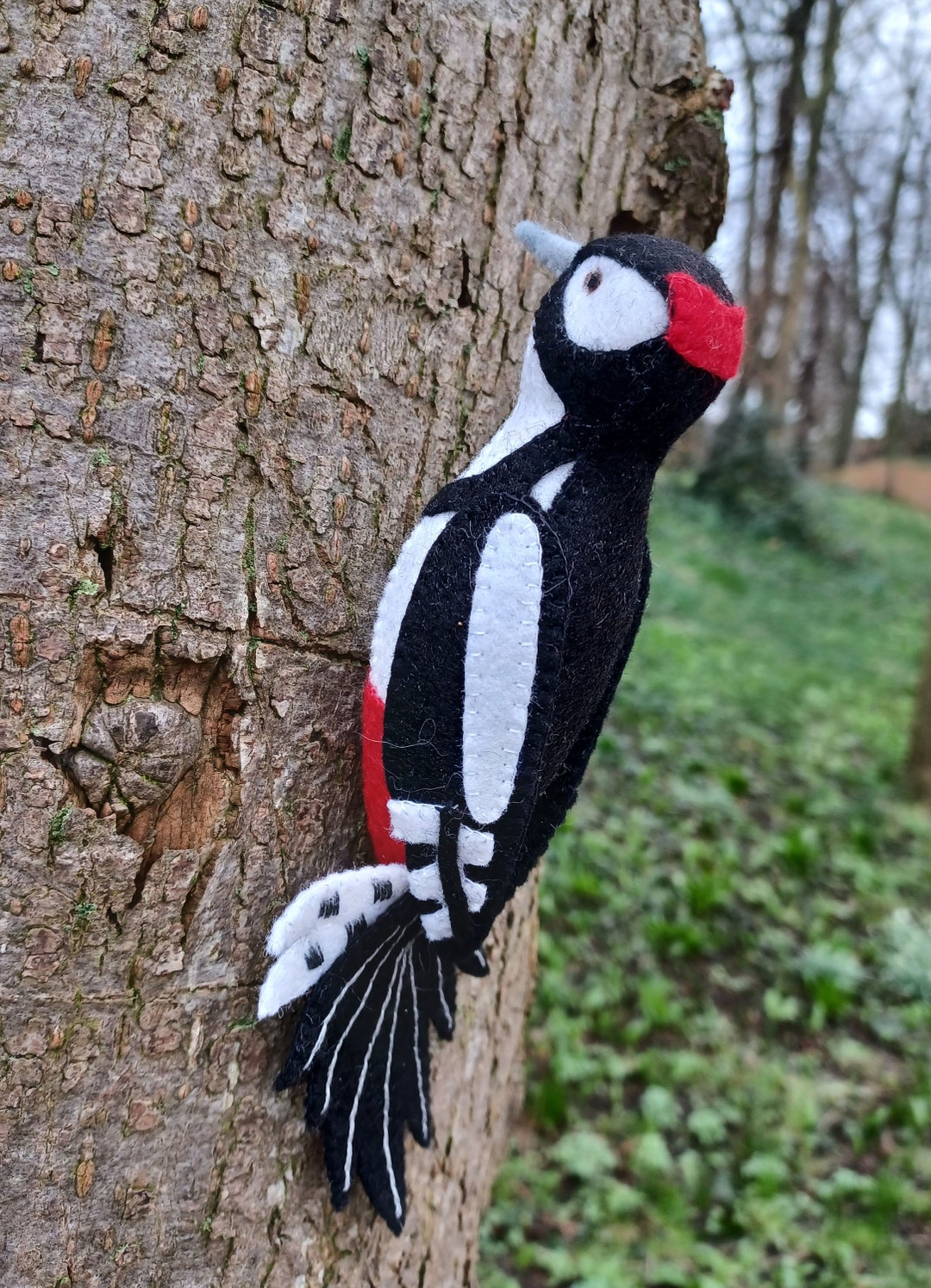 Great Spotted Woodpecker -PDF Felt Pattern - Sewing Pattern - Instant ...