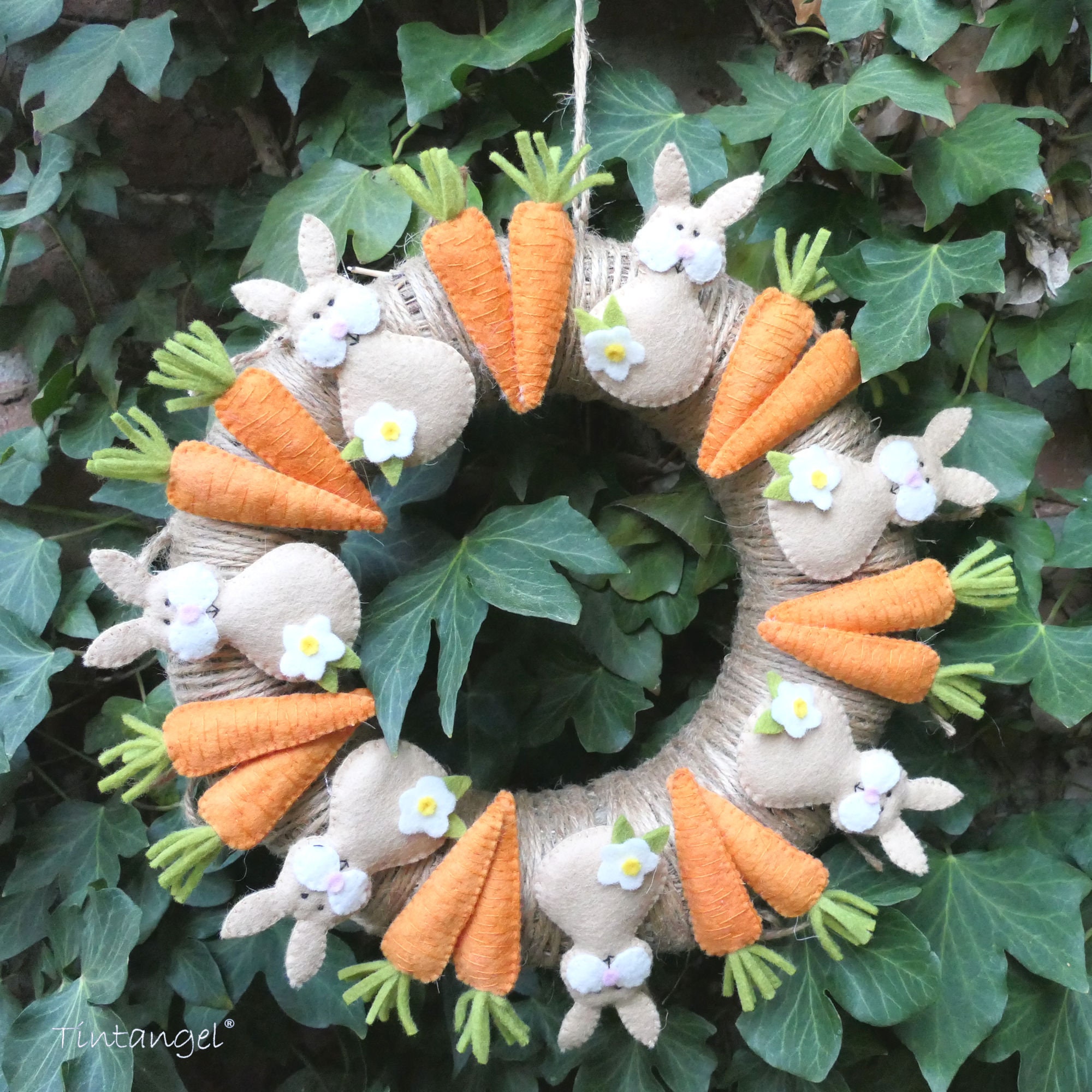 Carrot Club Wreath PDF Felt Pattern Instant Download | Etsy