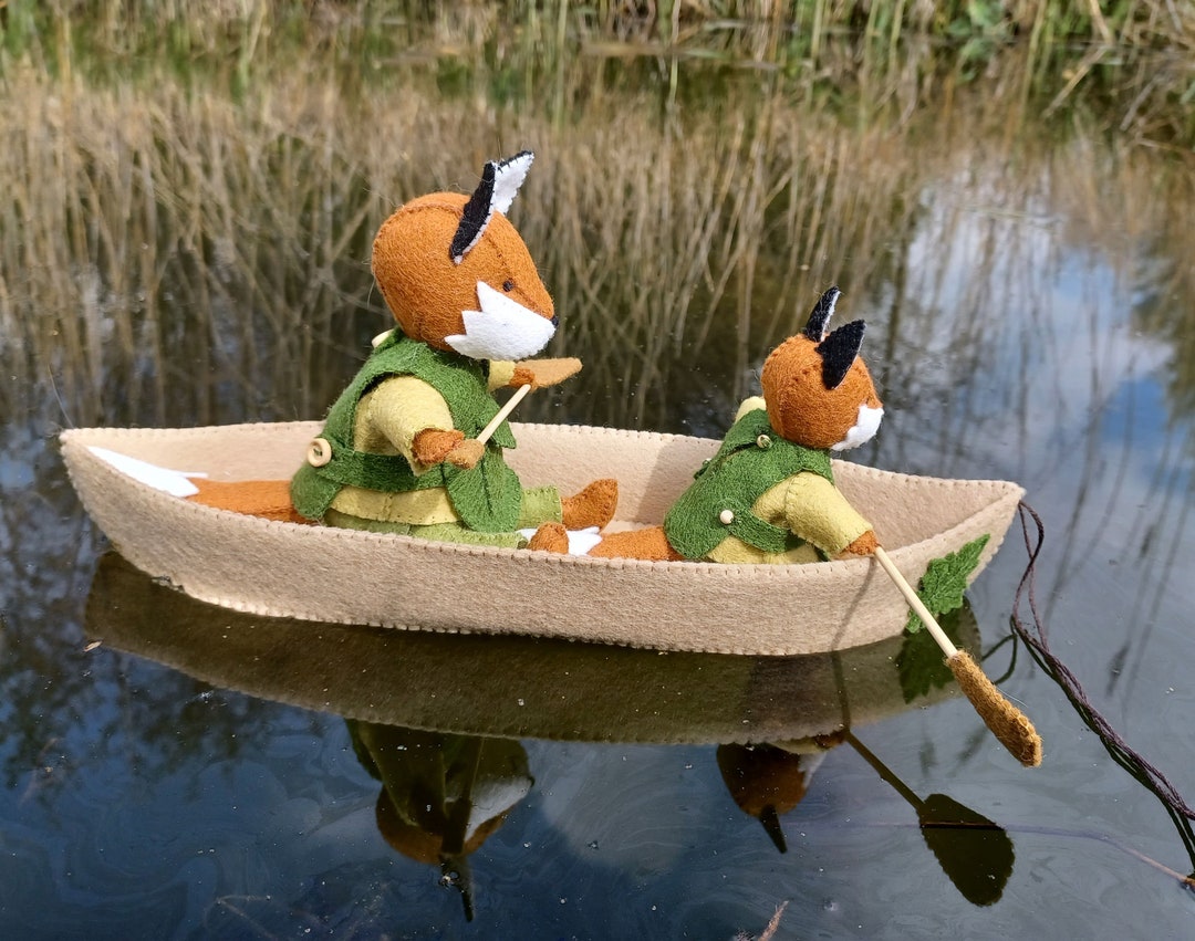Foxes With Canoe - PDF Felt Pattern - Sewing Pattern - Instant Download ...